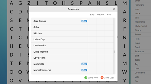 Word Search - What's New